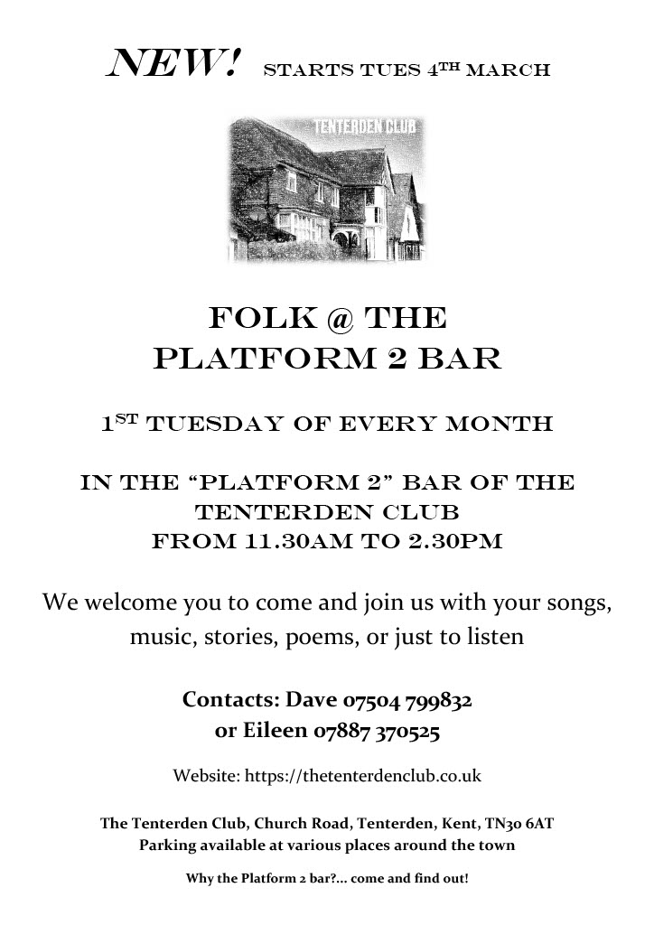 Folk at The Platform Two Bar - The Tenterden Club